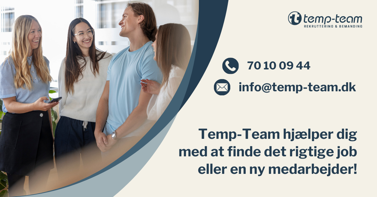 Temp jobs | Find your next temporary job here | Temp-Team DK
